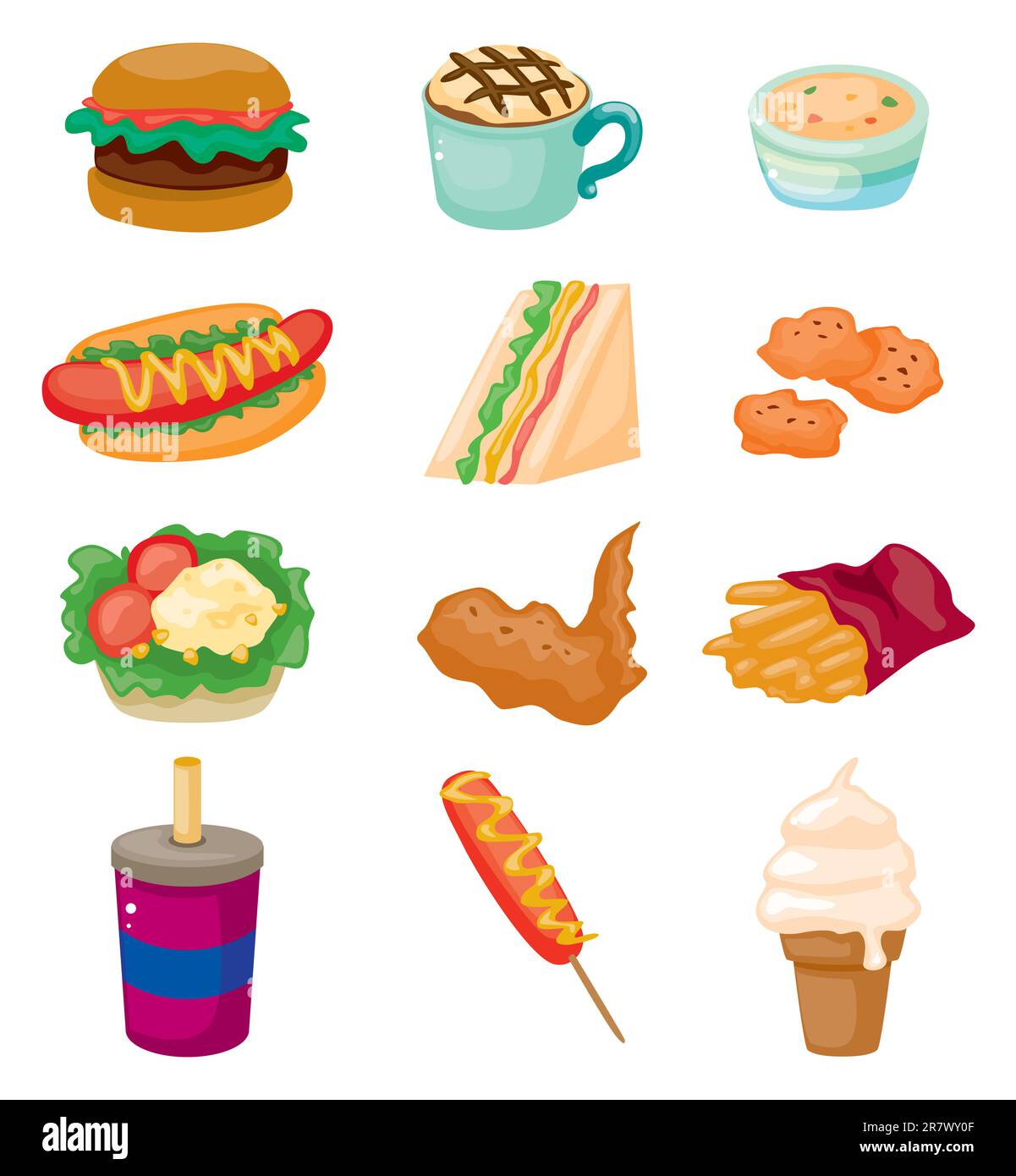 Junk food fat set Cut Out Stock Images & Pictures - Alamy