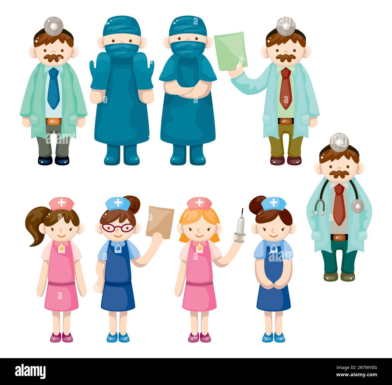 Healthcare mask thermometer nurse Stock Vector Images - Alamy