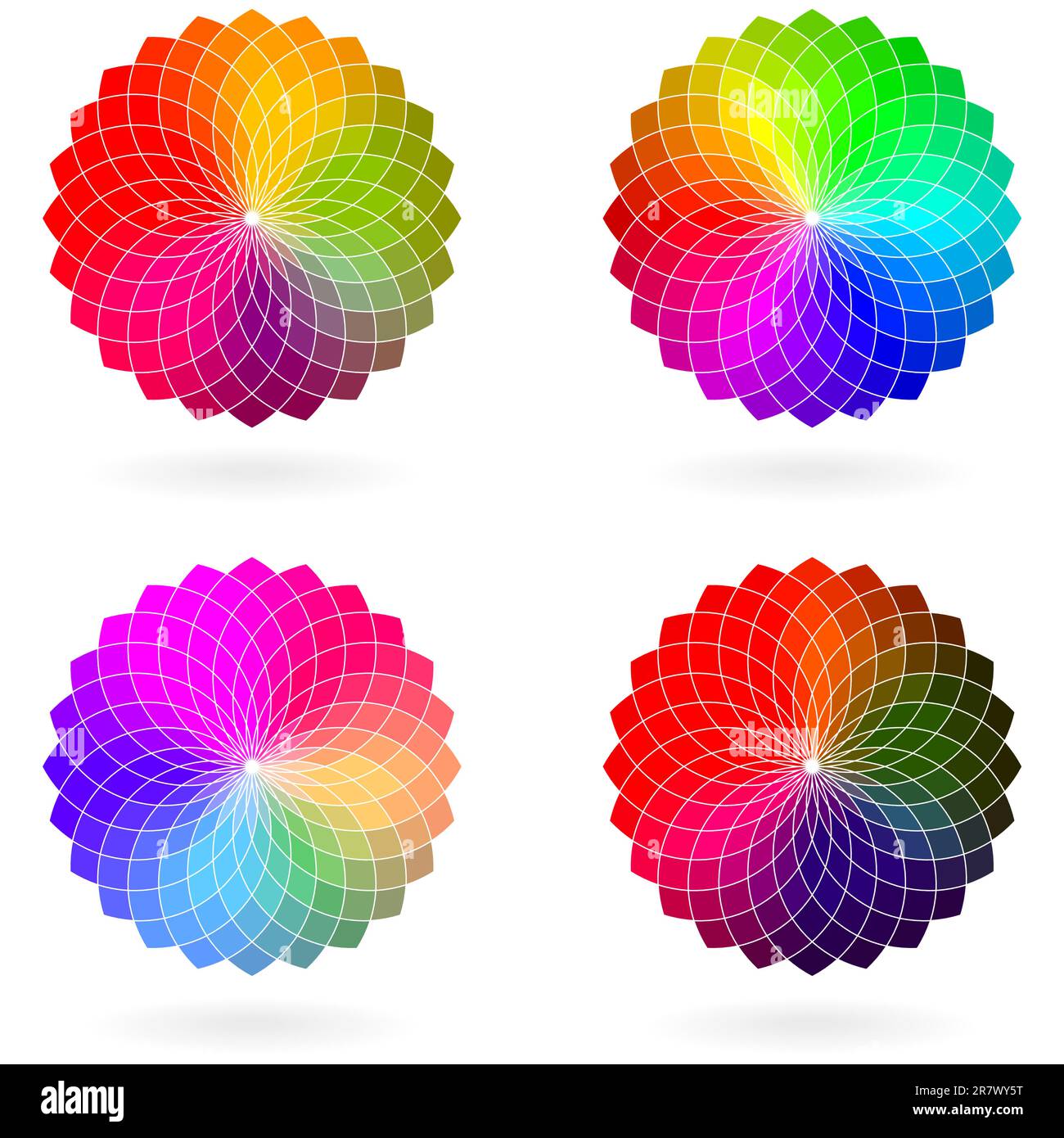 Color flower vector wheel, set Stock Vector Image & Art - Alamy