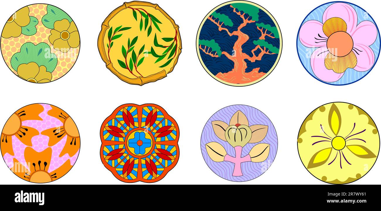 Japanese pattern elements Cut Out Stock Images & Pictures - Alamy