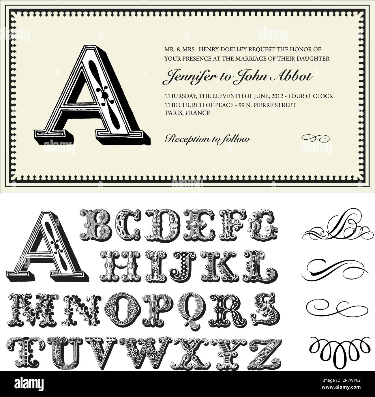 Drop cap Stock Vector Images - Alamy