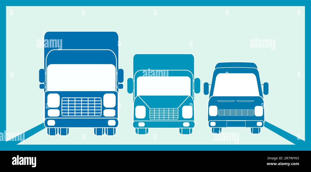 blue sign cargo freight with three transport objects Stock Vector Image ...