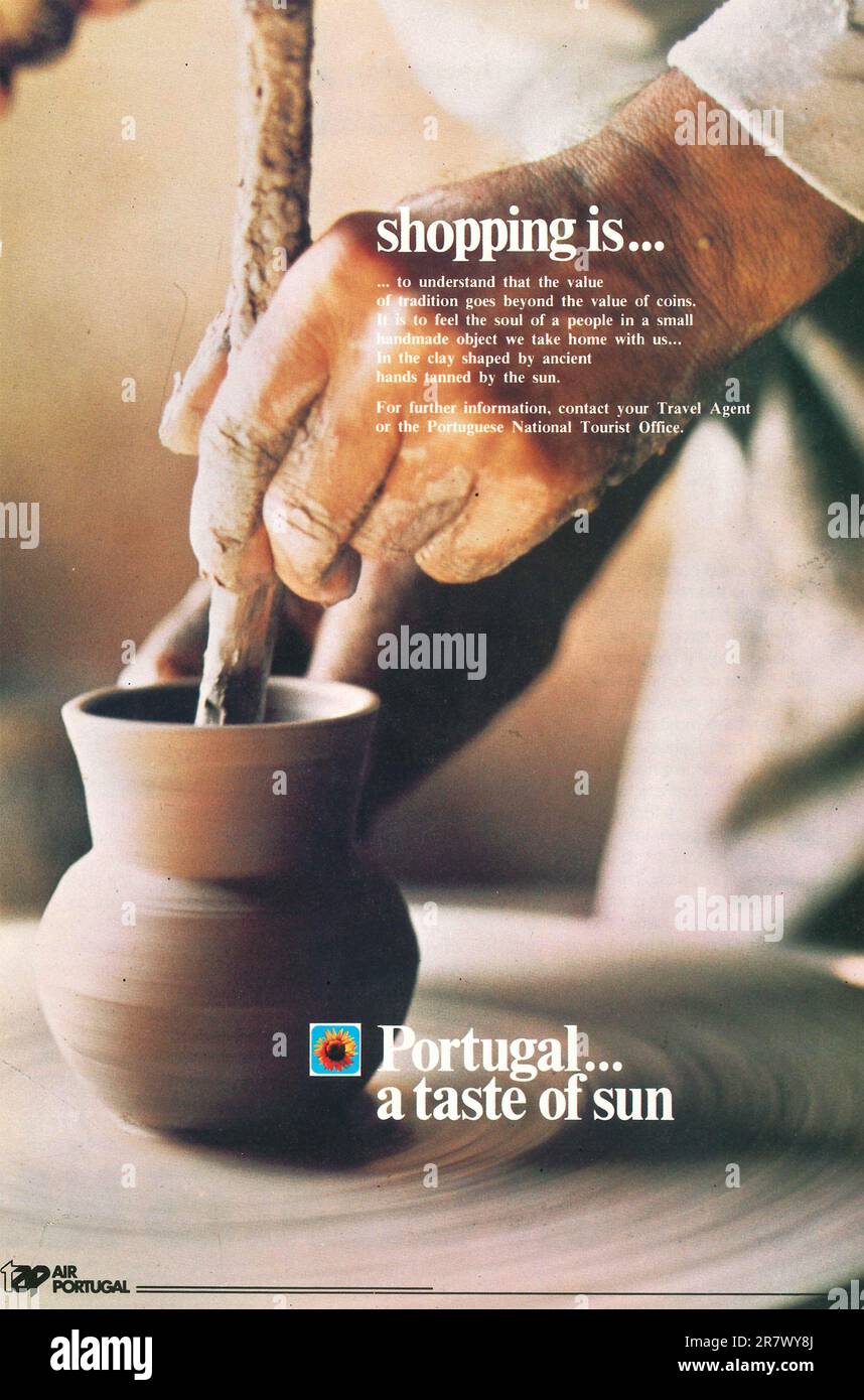 Portugal Portuguese Tourist office advert in a magazine 1981 Stock ...