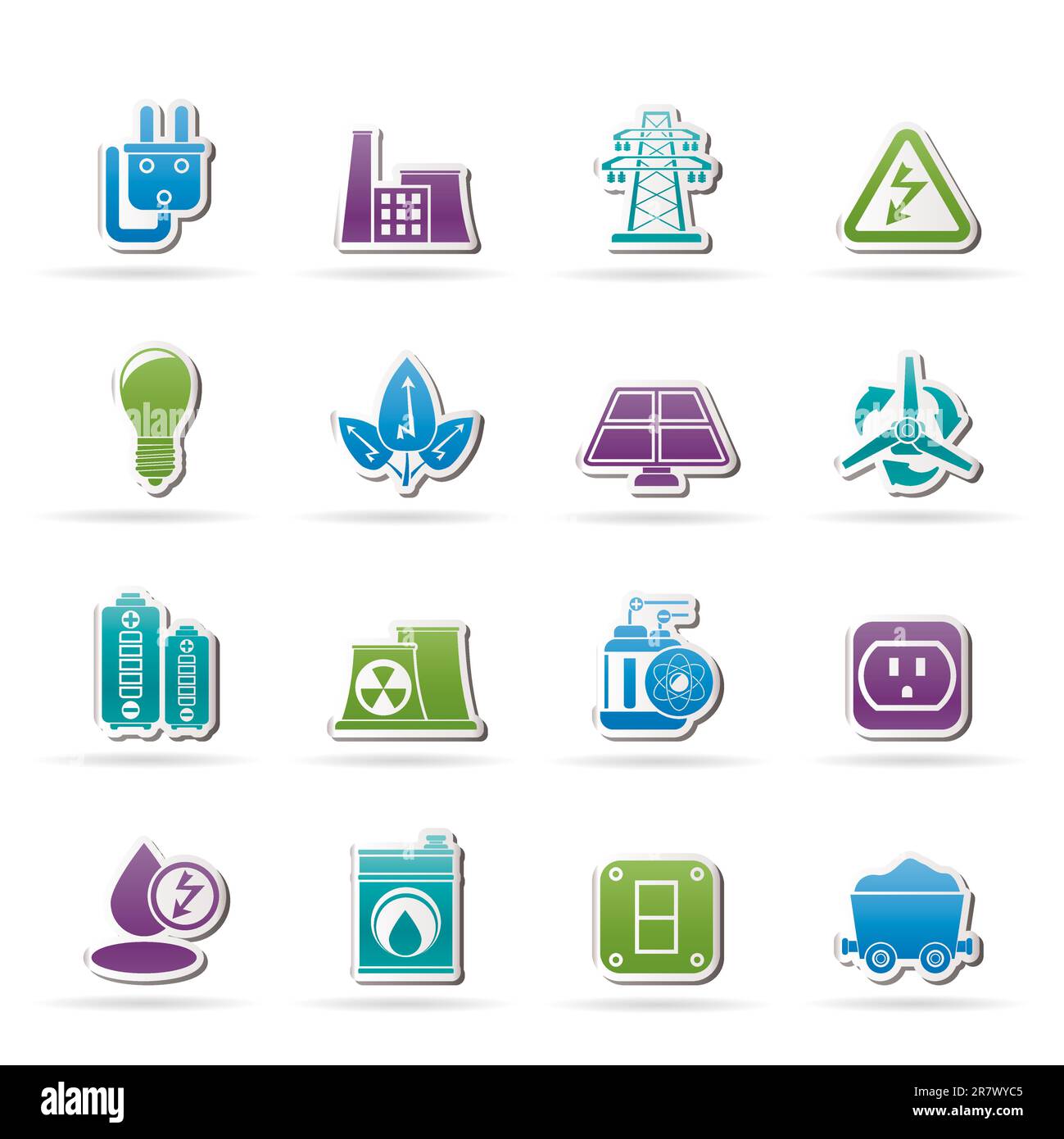 power, energy and electricity icons - vector icon set Stock Vector ...