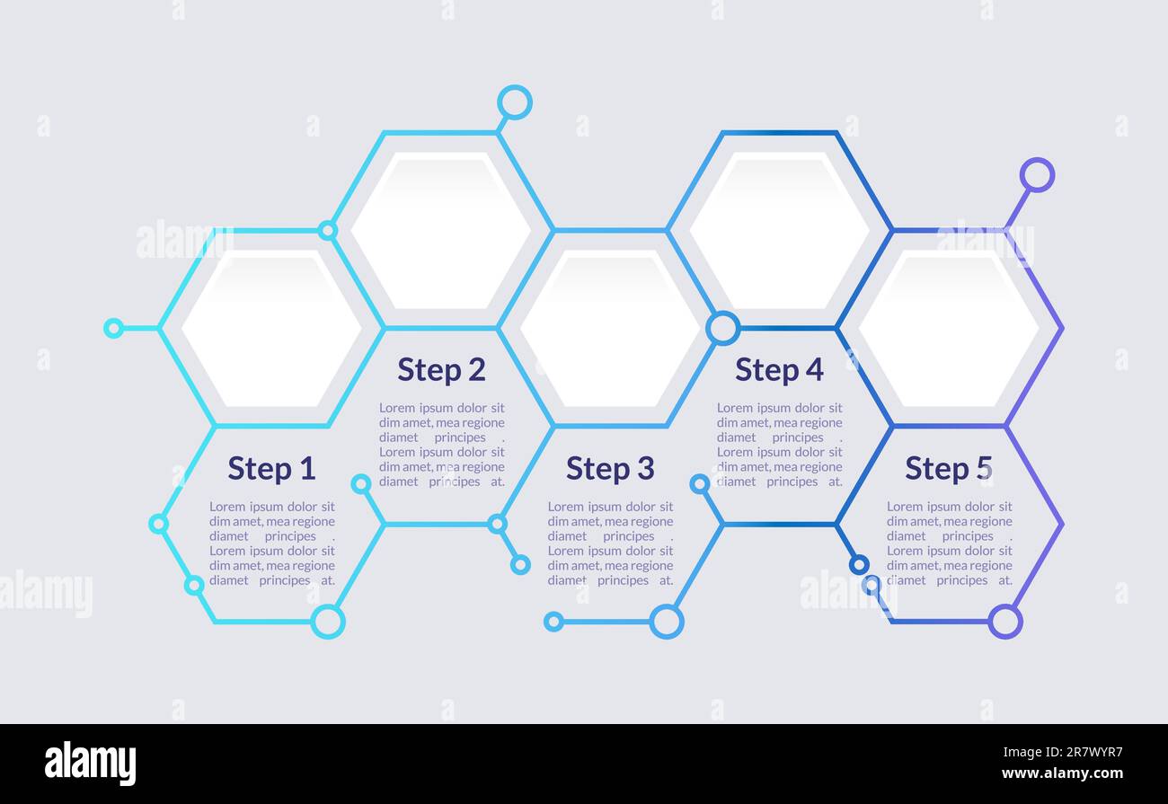 Blue hexagon infographic chart design template Stock Vector Image & Art ...