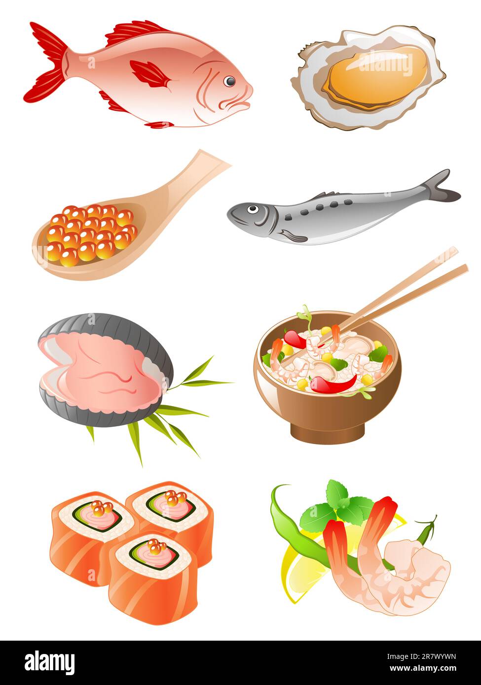 Shrimp dishes Stock Vector Images - Alamy