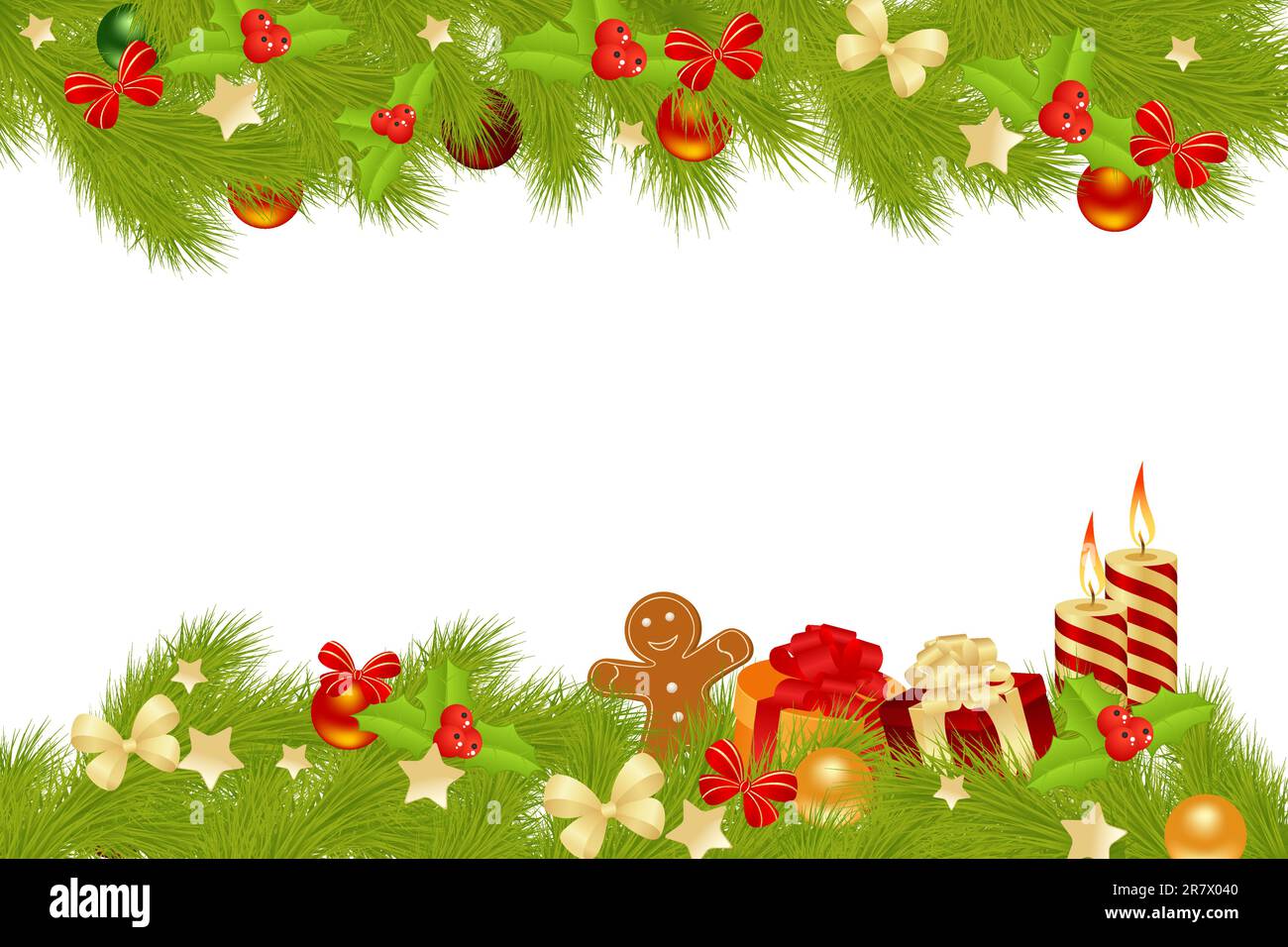 Christmas card background with decorations. Vector illustration Stock ...
