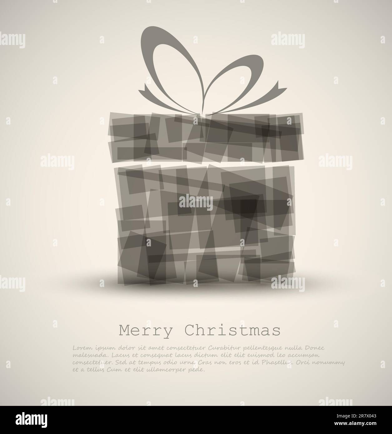 Simple Christmas card with a gift made from rectangles Stock Vector ...
