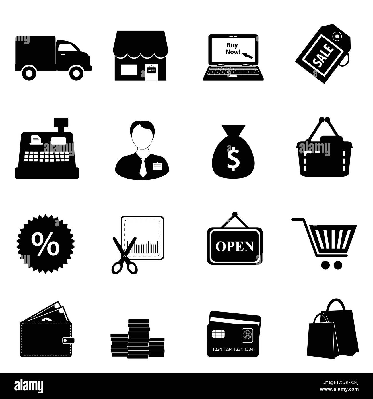 Shopping icon set in black Stock Vector Image & Art - Alamy
