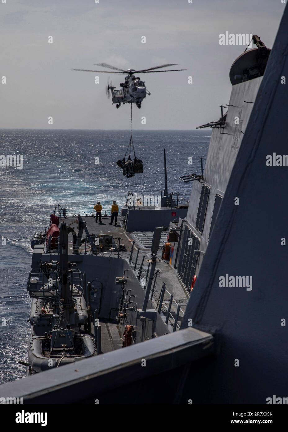 SOUTH CHINA SEA (June 15, 2023) An EC-225 Super Puma helicopter drops ...