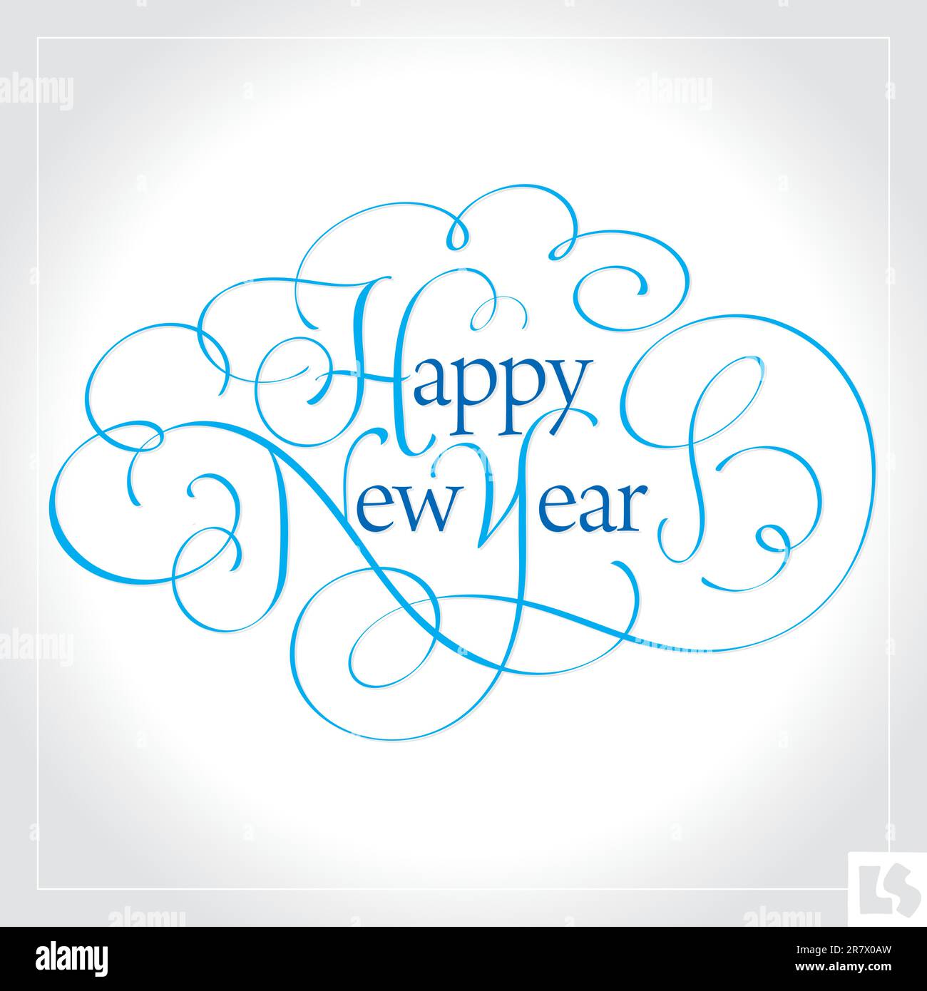 happy new year hand lettering; scalable and editable vector illustration Stock Vector Image ...