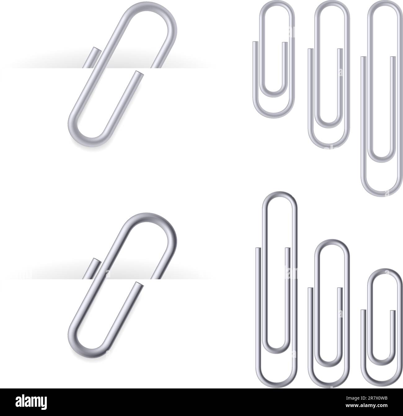 Set of realistic clips. Illustration on white background Stock Vector ...