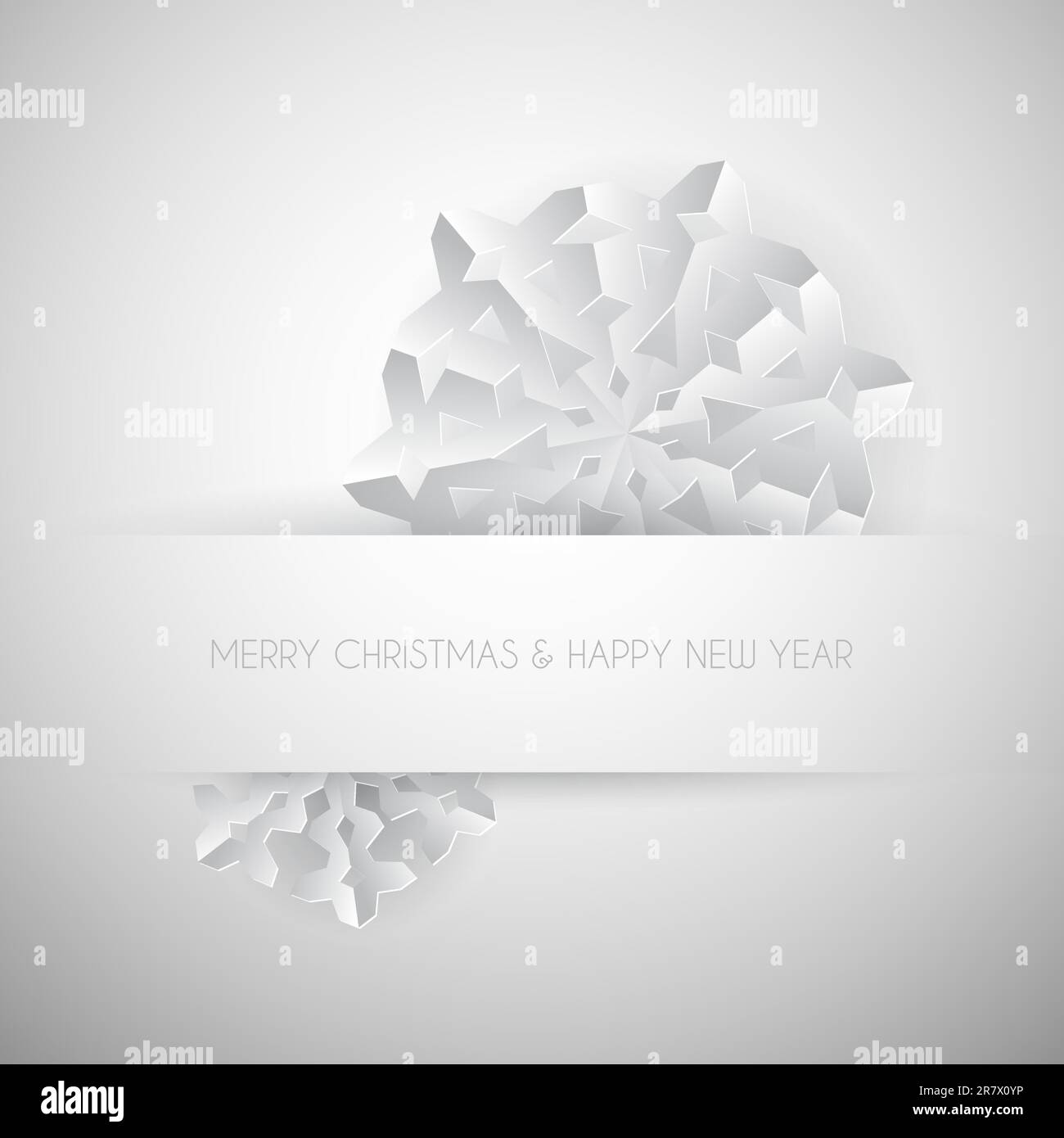 Vector white paper christmas snowflake on a white background Stock ...