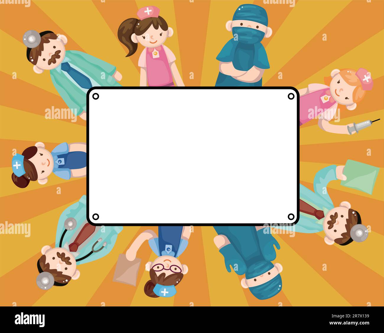 cartoon doctor and nurse card Stock Vector Image & Art - Alamy