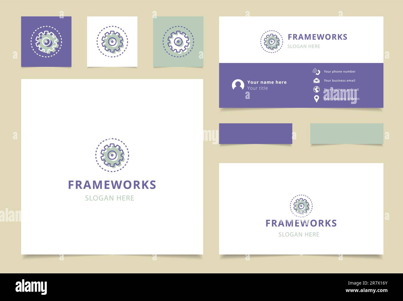 Frameworks logo design with editable slogan. Branding book and business ...
