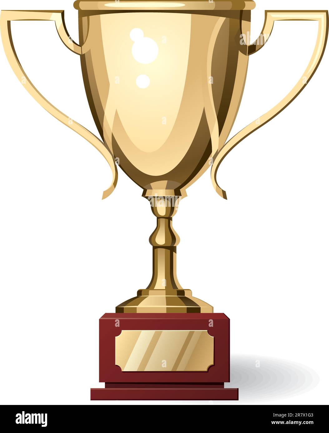 Front view of gold sport cup on white background. Vector Illustration ...