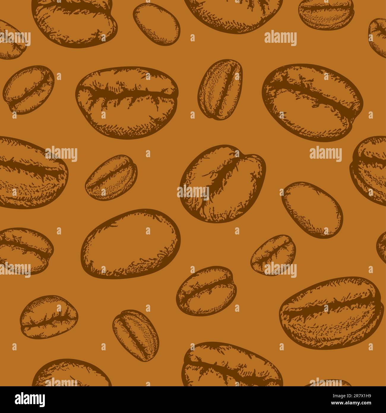 vector hand drawn coffee seamless pattern Stock Vector Image & Art - Alamy