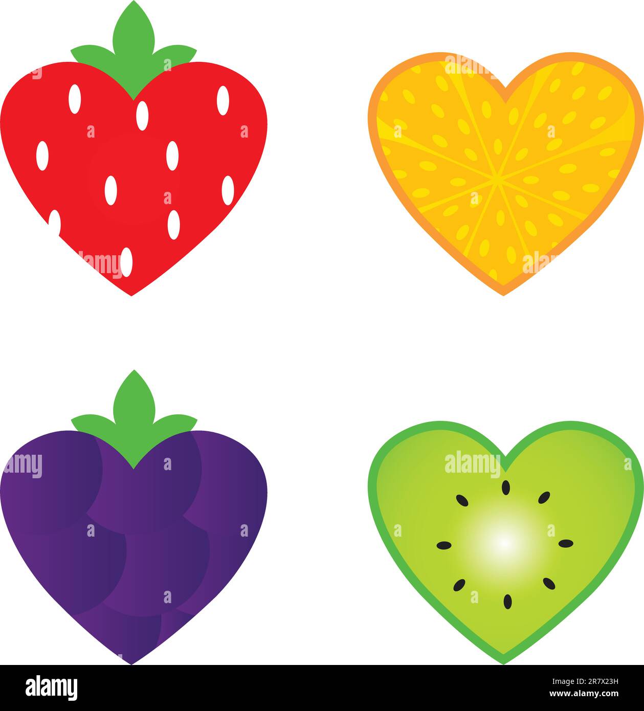 Fresh fruit for Valentine's day. Vector illustration Stock Vector Image ...