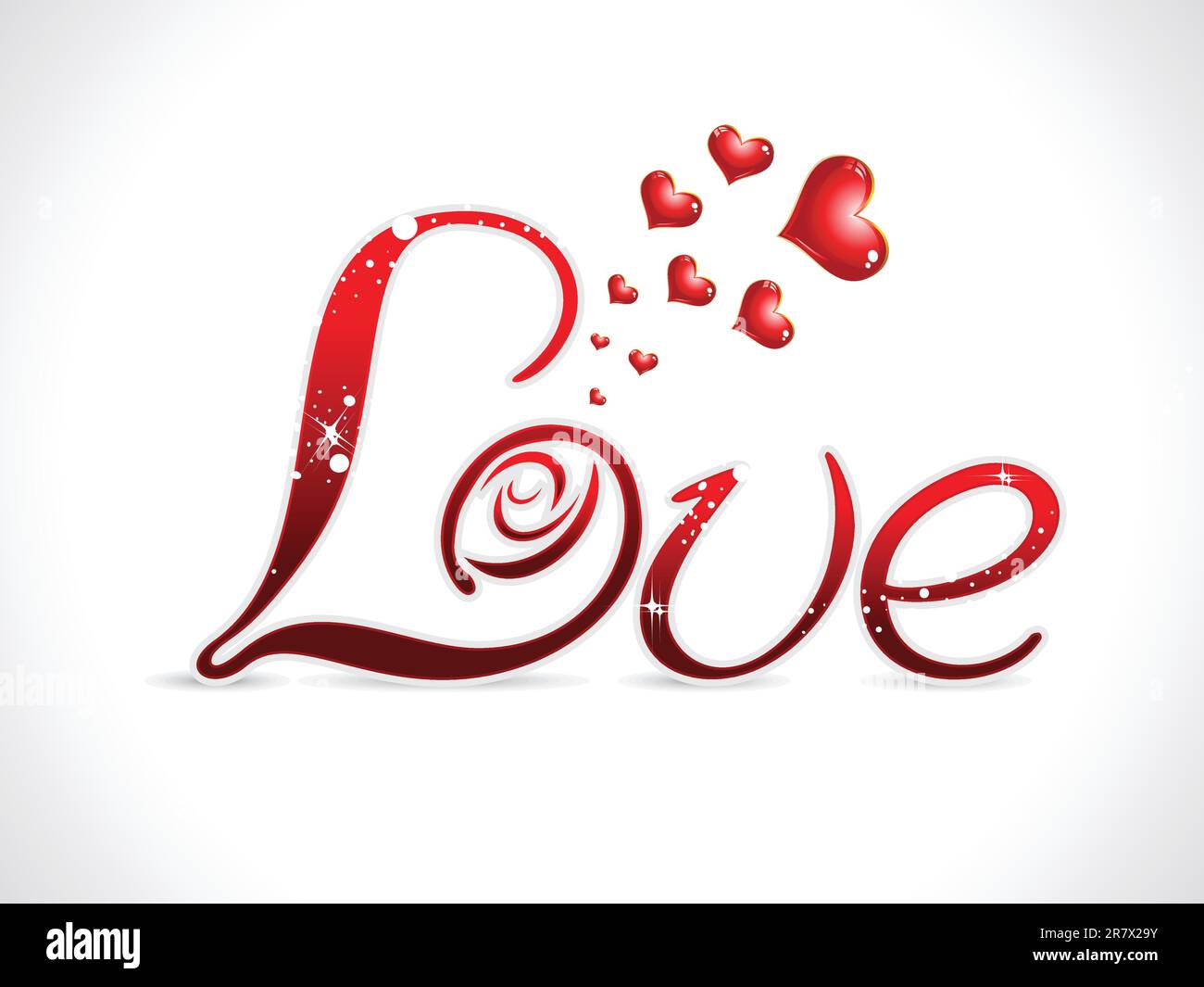 abstract red love text design vector illustration Stock Vector Image ...