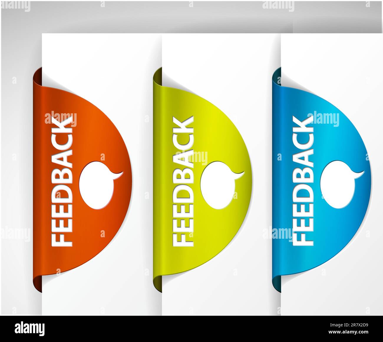 Vector Feedback Labels / Stickers on the edge of the (web) page Stock ...