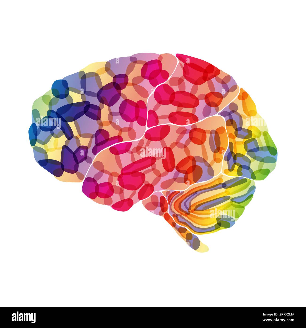human brain, colorful thoughts, vector abstract background Stock Vector ...