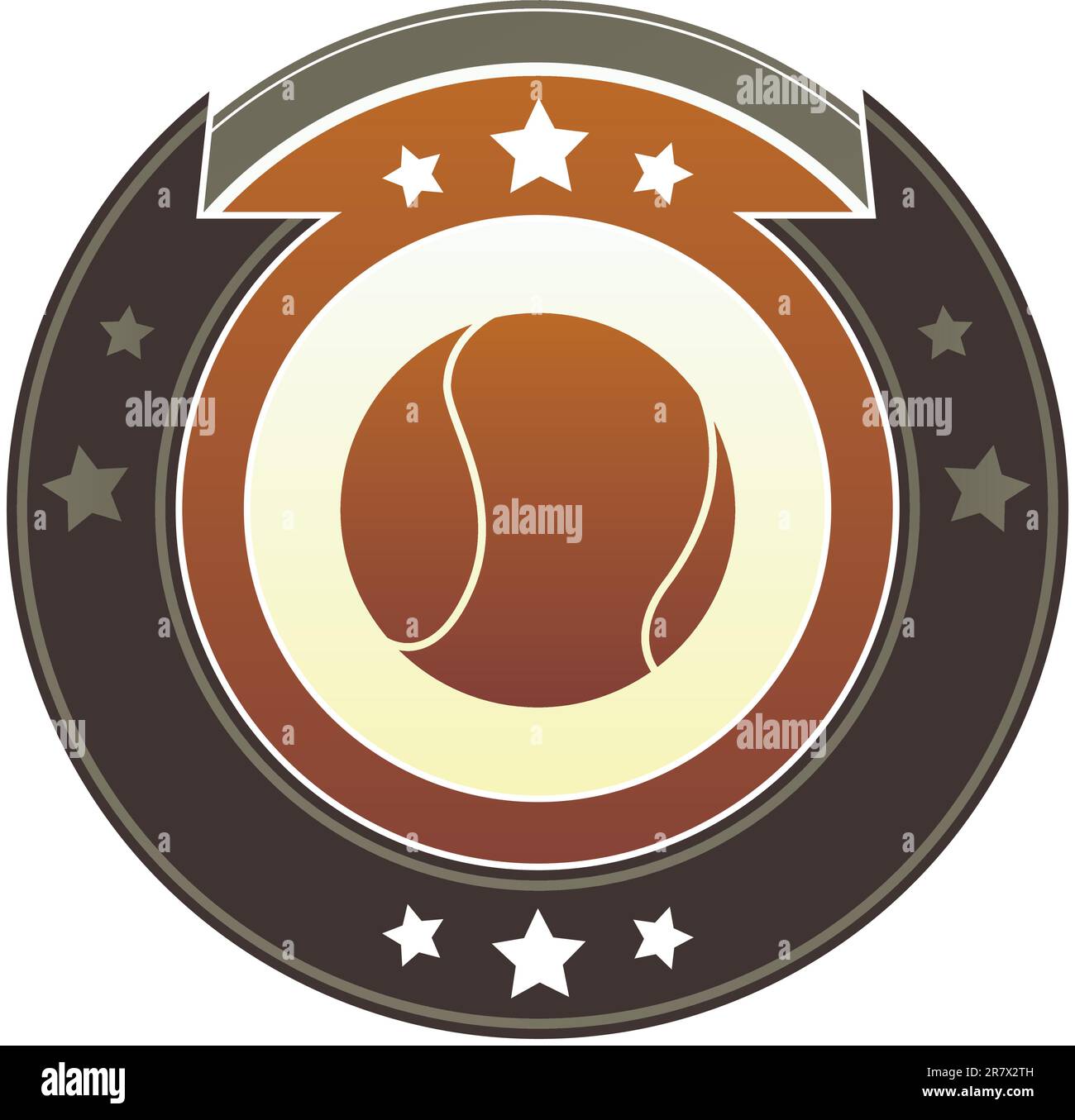 Softball icon on round red and brown imperial vector button with star ...