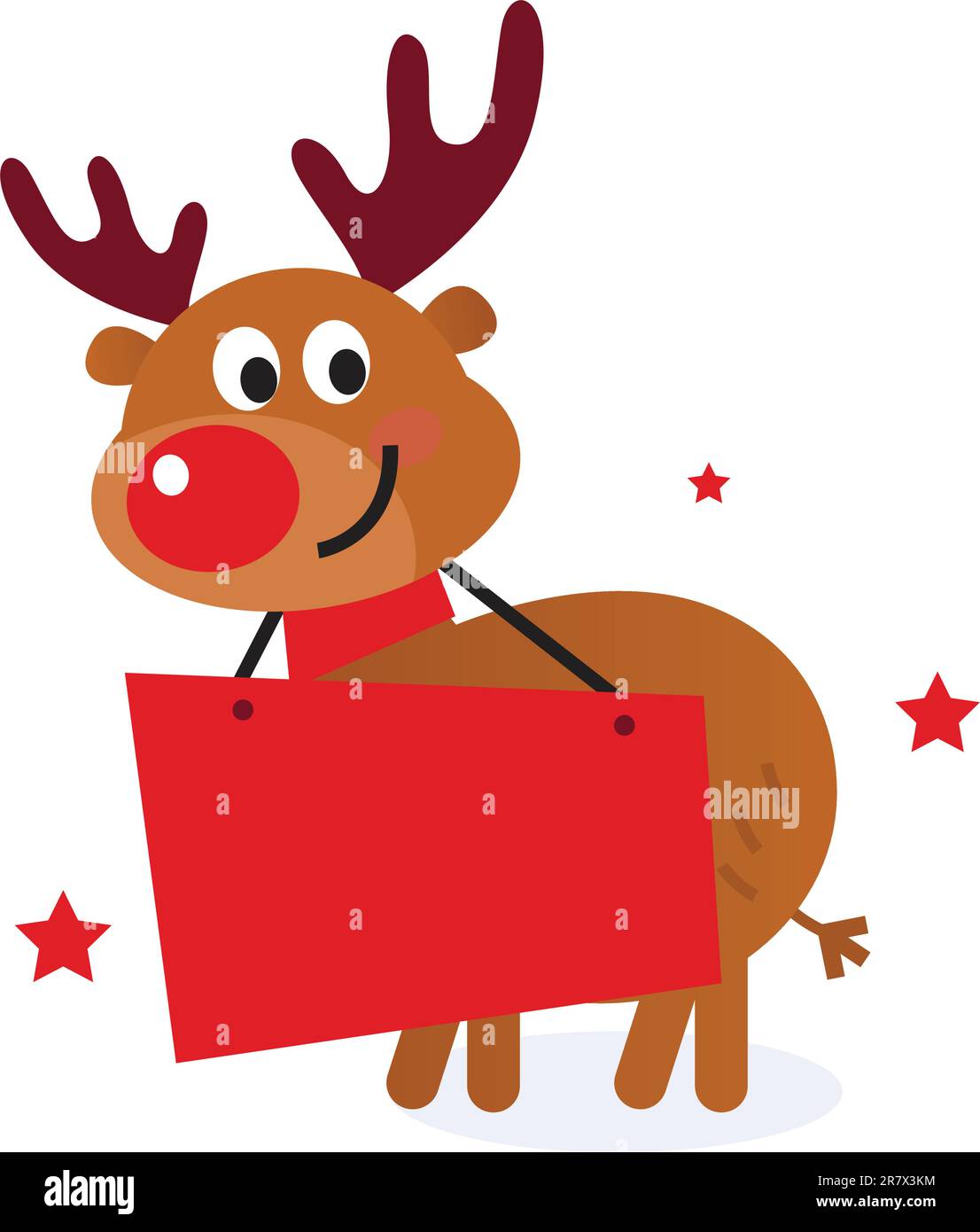 Reindeer with blank banner sign. Vector Illustration Stock Vector Image ...