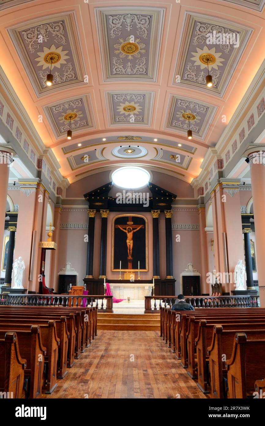 The interior of the historic St Louis Basilica, in St Louis Missouri ...