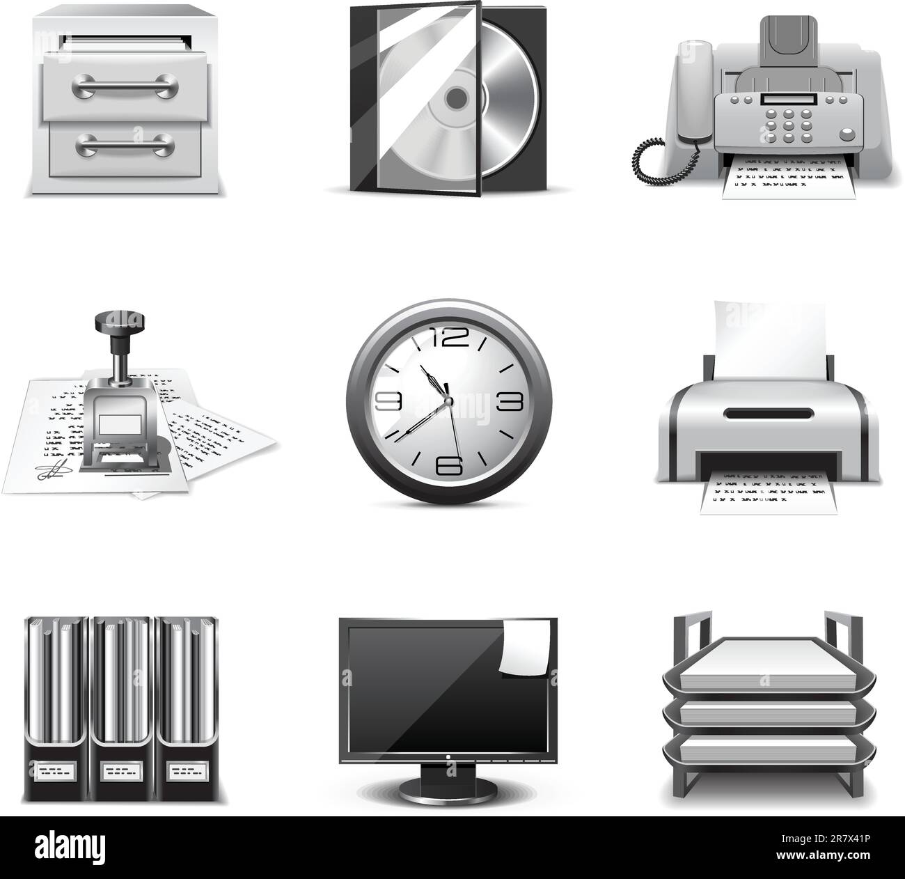Office icons | B&W series Stock Vector Image & Art - Alamy