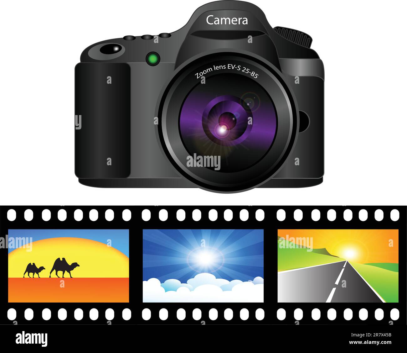 realistic vector 3d illustration of camera isolated over white ...