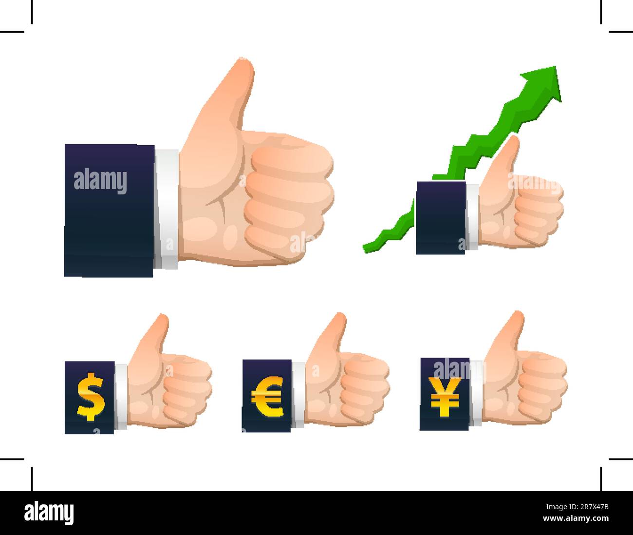 business like hand with money symbols in vector Stock Vector Image ...