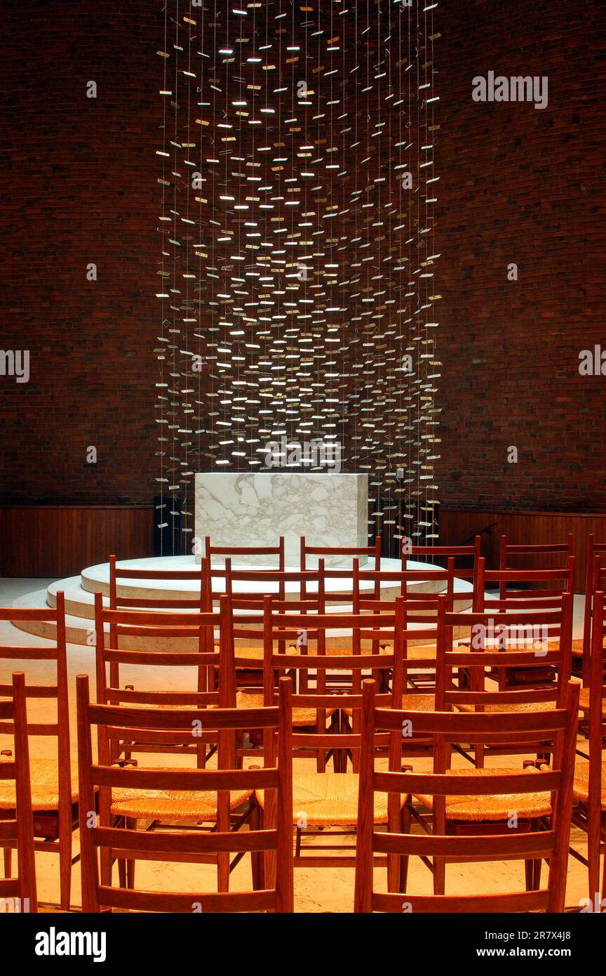 Natural sunlight reflects off metal flakes' at the altar of the ...