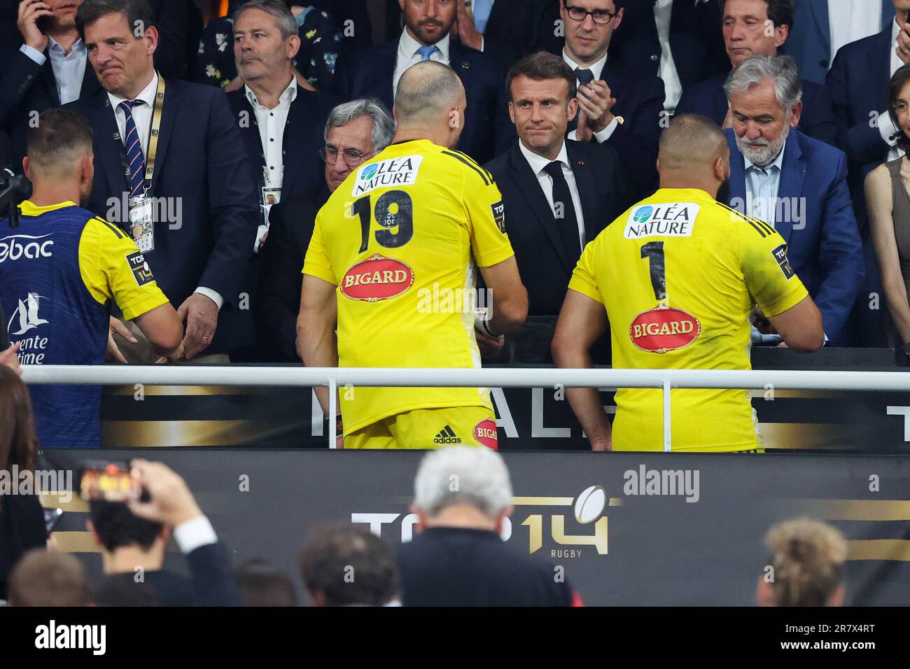 PARIS, FRANCE - JUNE 17: President Emmanuel Macron, Ultan Dillane of ...