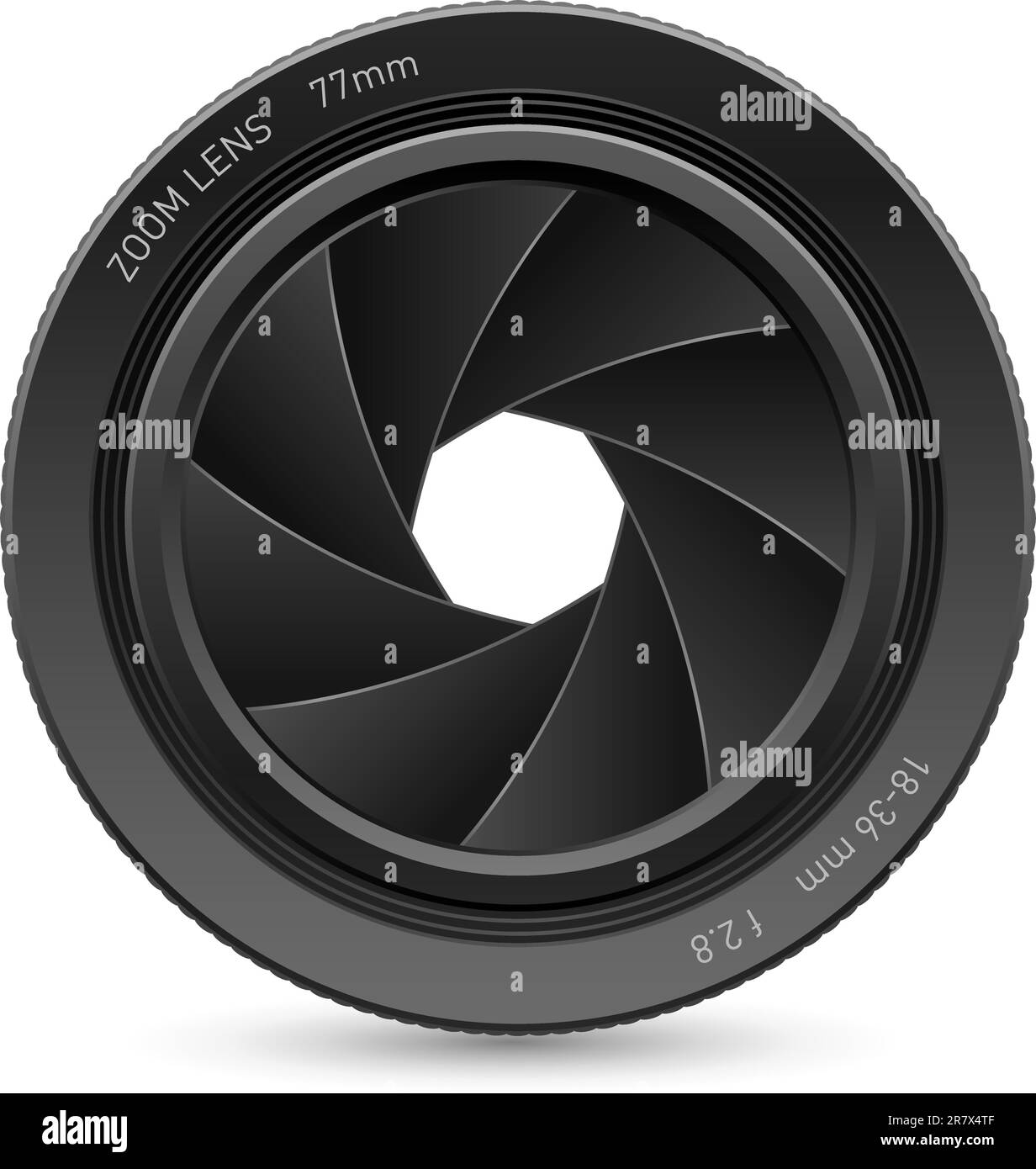 Illustration of camera lens, on white background for design Stock ...