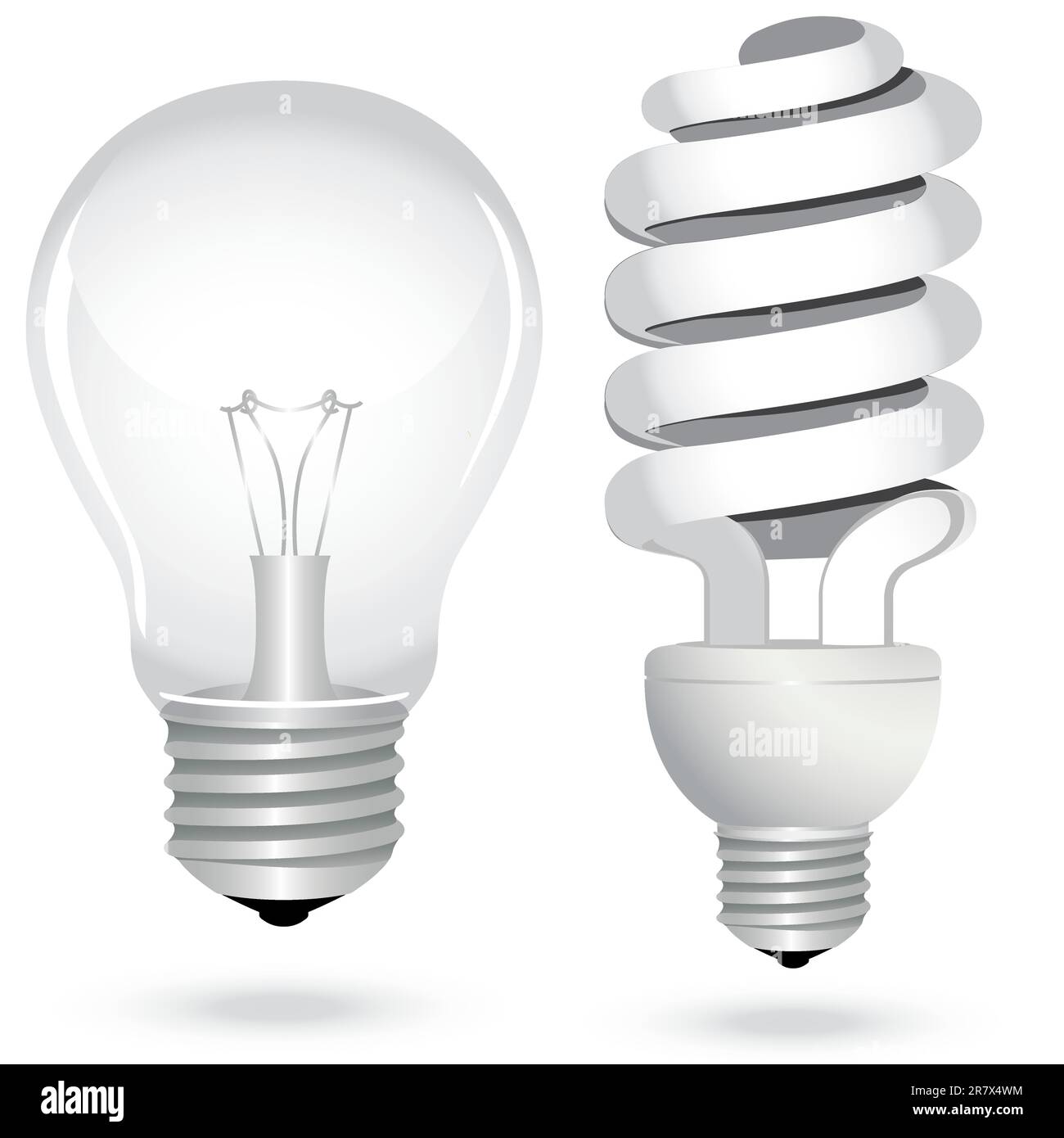 Icon set energy saving light bulb lamp glass electricity. Vector illustration Stock Vector Image ...