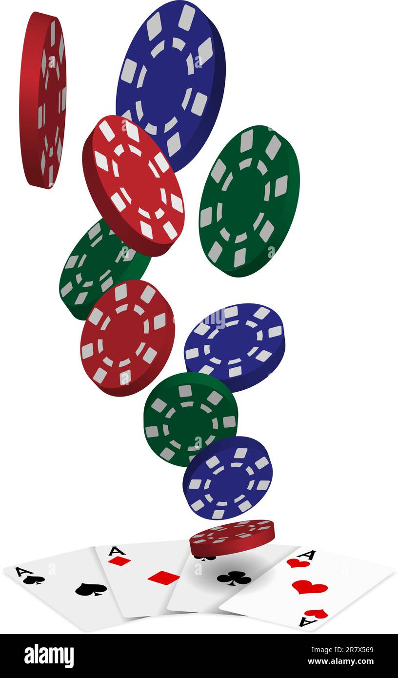 Four poker chips on Stock Vector Images - Alamy