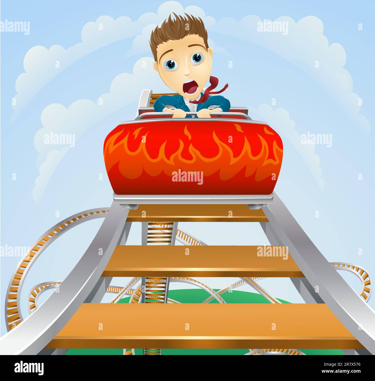 Man on roller coaster Stock Vector Images - Alamy