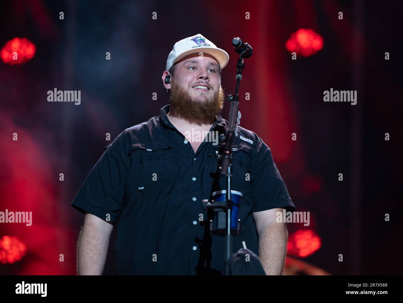 Luke Combs performs during day 1 of the CMA Fest at Nissan Stadium on ...