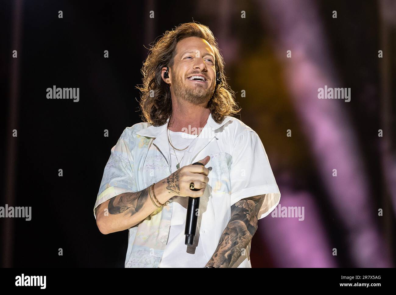 Tyler Hubbard performs during day 1 of the CMA Fest at Nissan Stadium ...