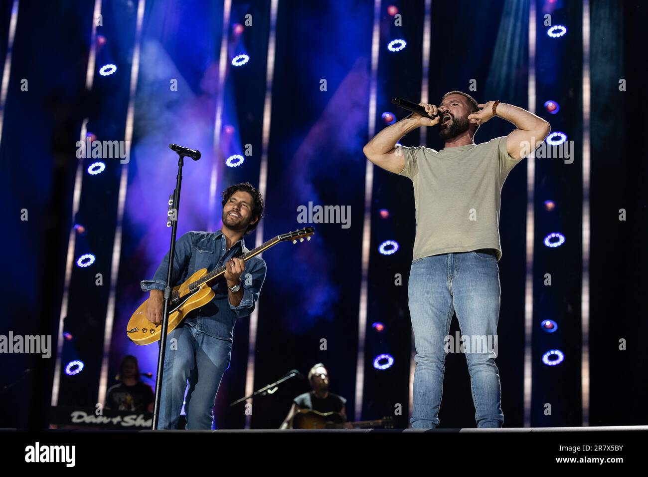 Dan + Shay perform during day 1 of the CMA Fest at Nissan Stadium on ...