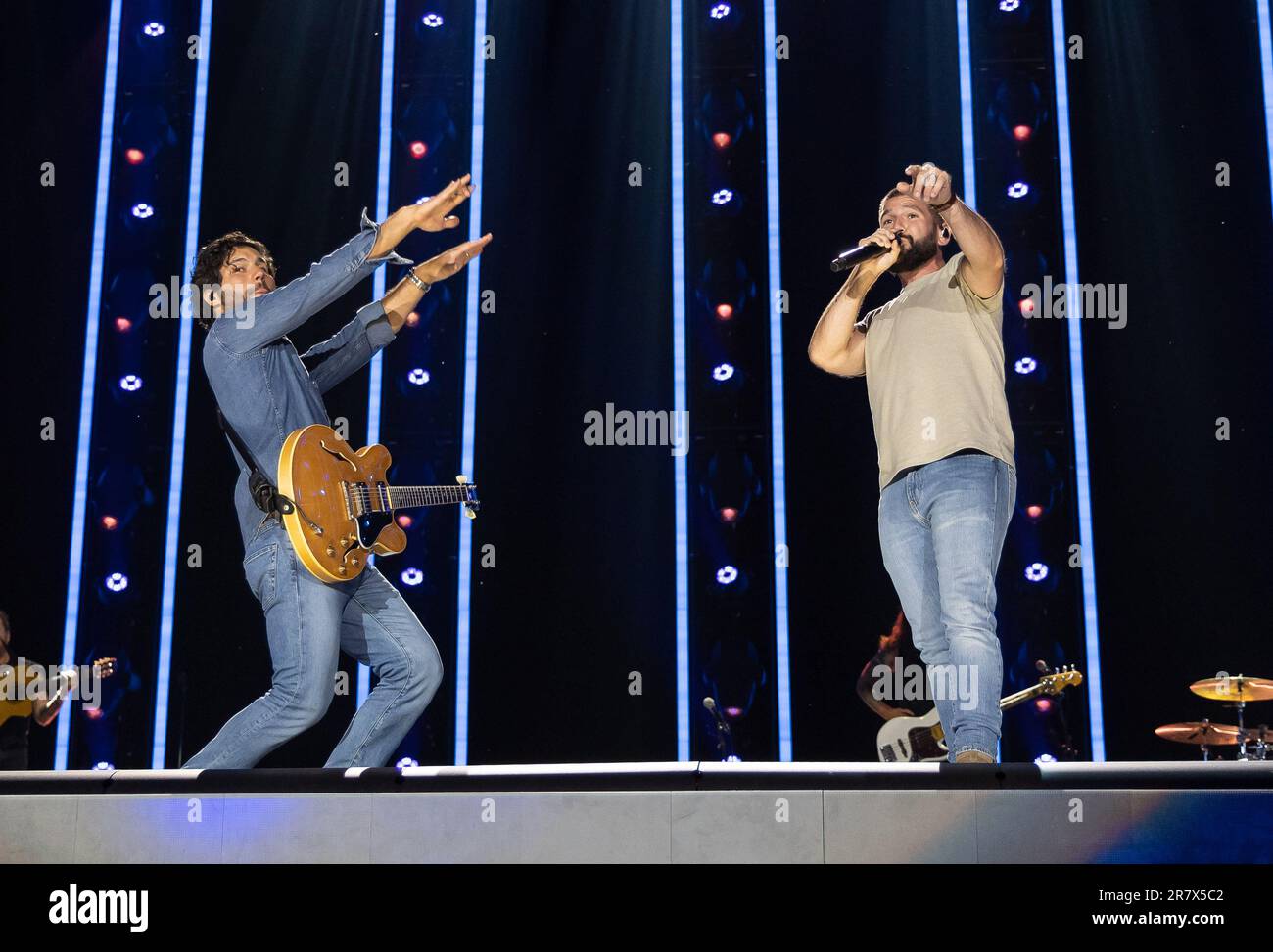 Dan + Shay perform during day 1 of the CMA Fest at Nissan Stadium on ...