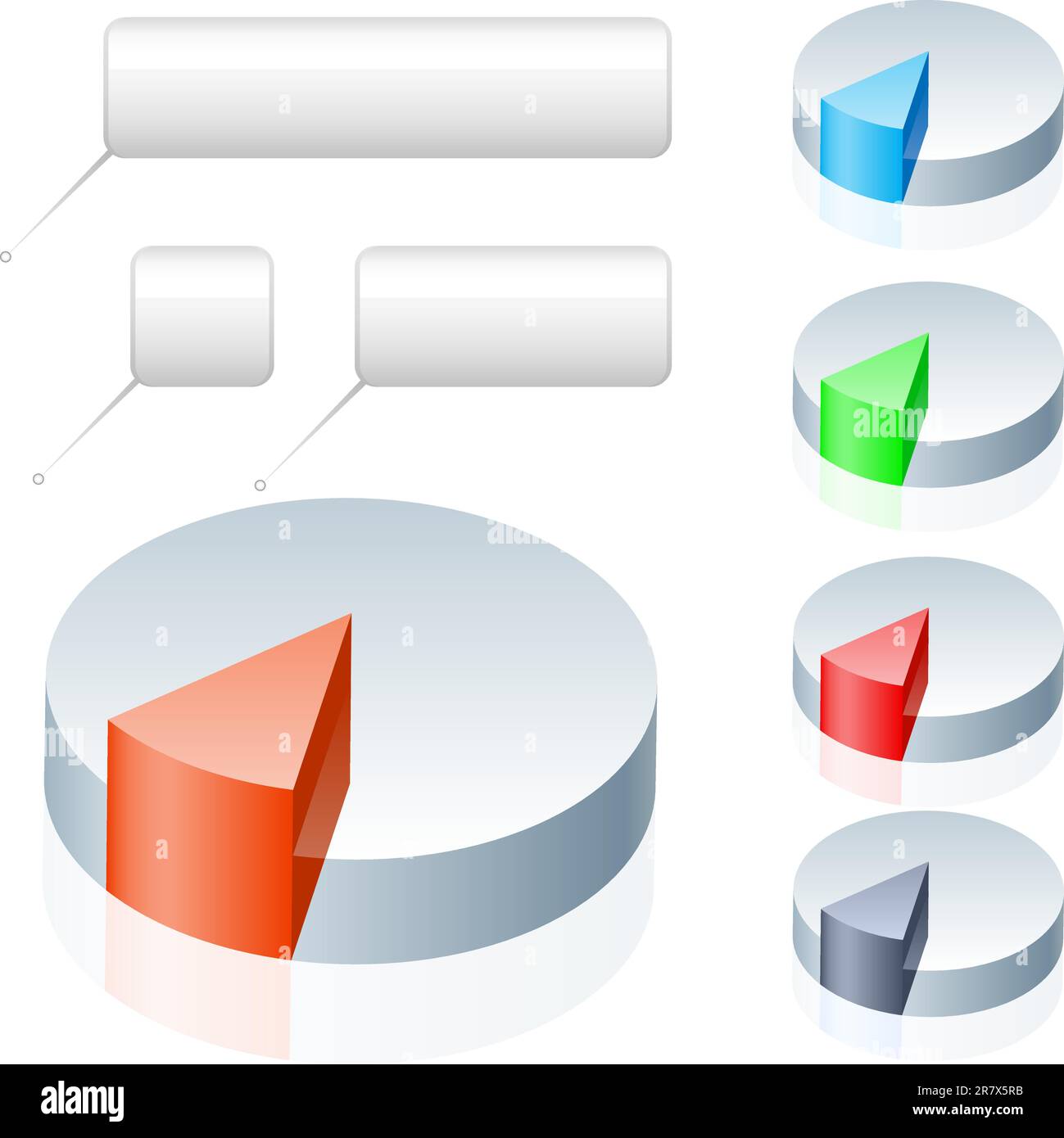 Set of Pie Chart icons. Illustration on white background Stock Vector ...
