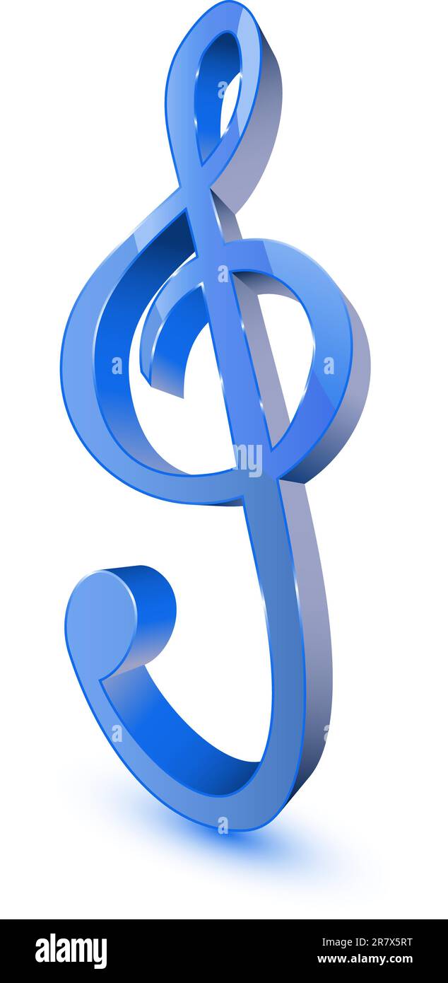 3d treble clef symbol on white background Stock Vector Image & Art - Alamy