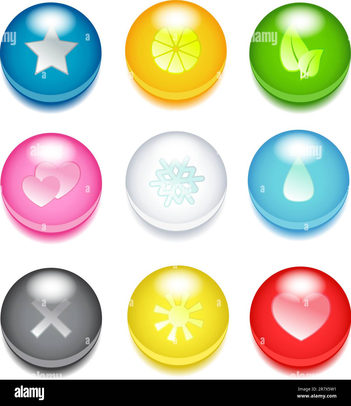 Set nine red white Stock Vector Images - Alamy