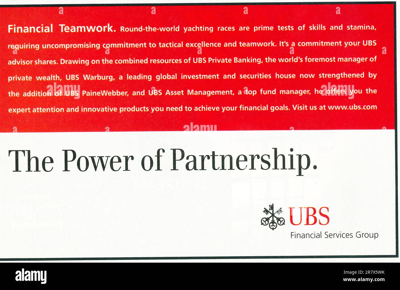 UBS private banking - Union Bank of Switzerland advert in a magazine ...