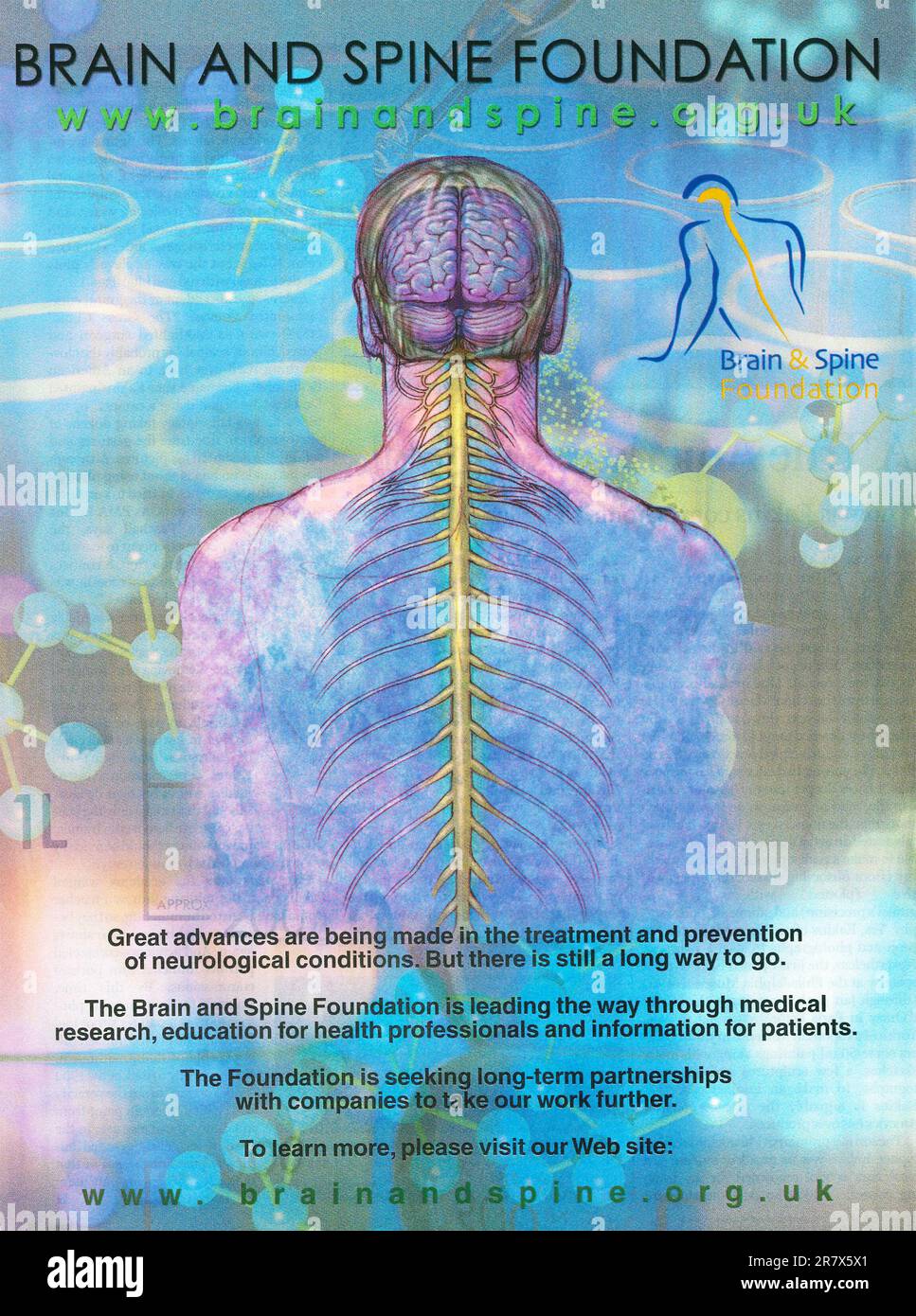 Brain & Spine Foundation advert in a magazine 2001 Stock Photo - Alamy