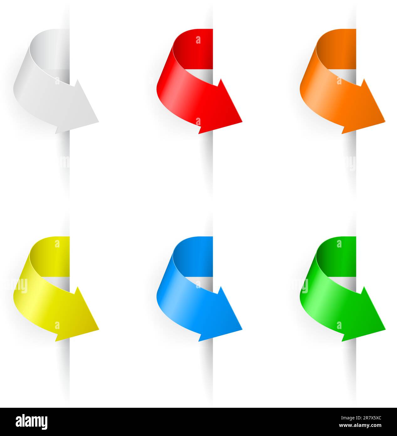 Set of Bright Arrows flags. Illustration on white background Stock ...