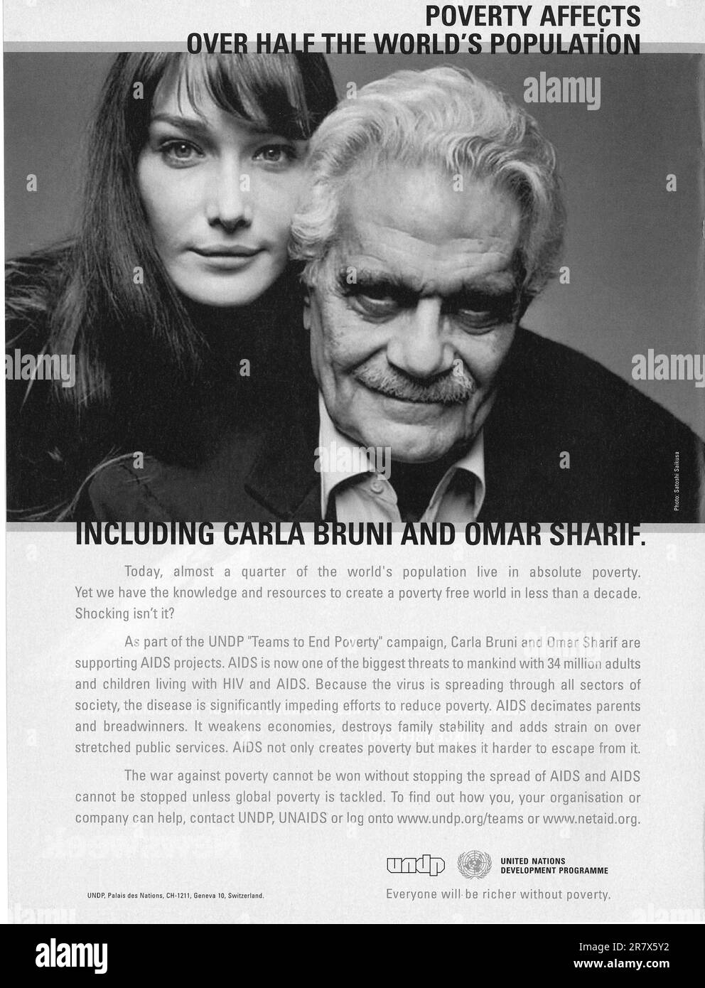2001 United Nations Development Programme UNDP advert with Carla Bruni ...