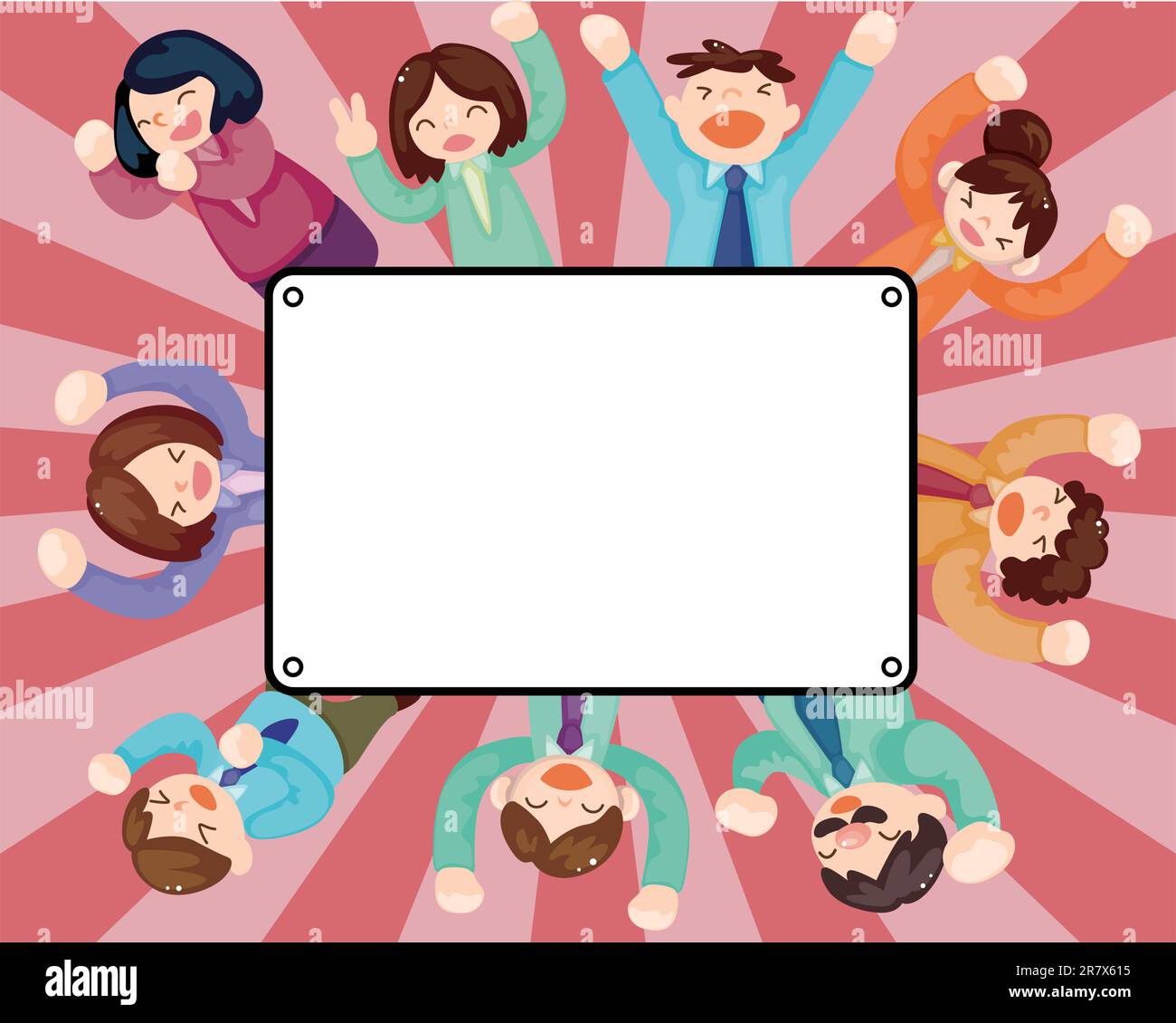 cartoon happy office workers card Stock Vector Image & Art - Alamy