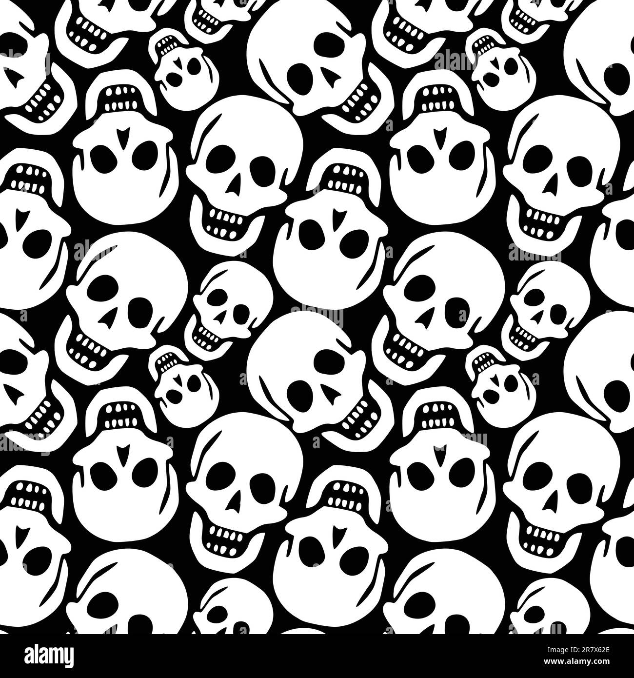 skulls pattern, abstract seamless texture; vector art illustration ...